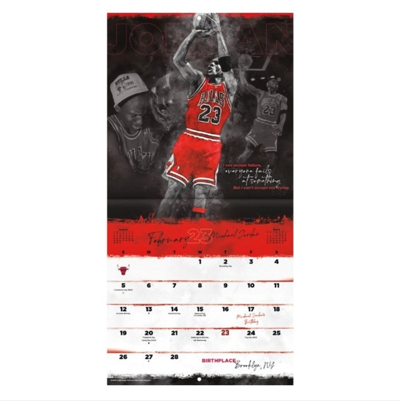 NBA | Toys | Michael Jordan 223 Calendar 6 Month Calendar Chicago Bulls ...